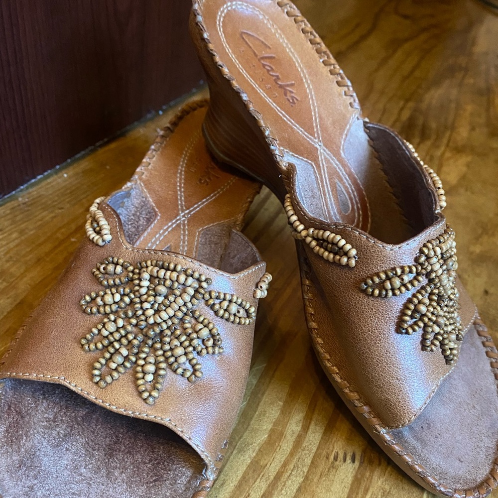 Clark’s Artisan Beaded Wedge Sandals - Gem